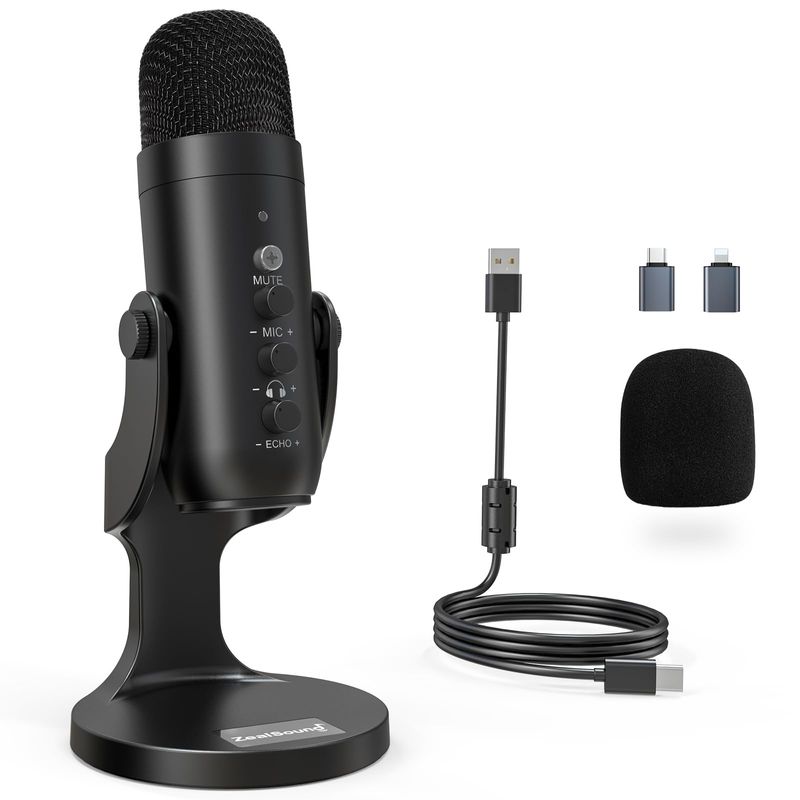 ZealSound USB Microphone, Condenser Microphone, PC Microphone, Tabletop ...