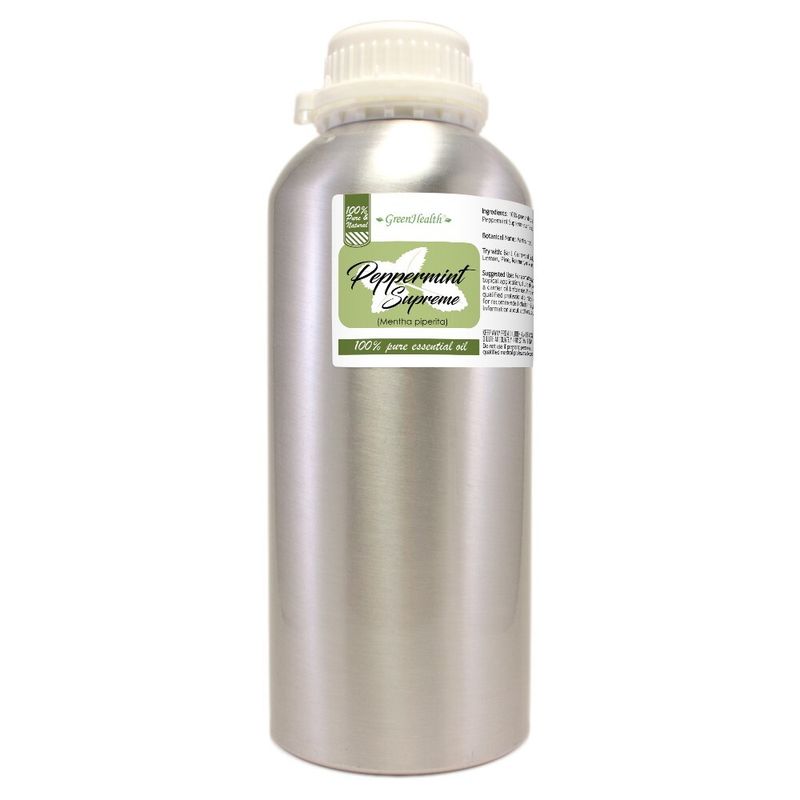 32 fl oz Peppermint Supreme (Mentha piperita) Essential Oil in Aluminum ...