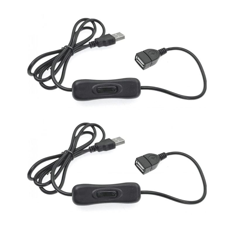 JZK 2 x USB switch cable 1meter, USB on off switch, USB cable with ...