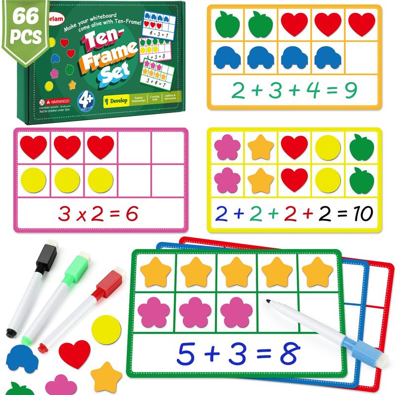 Torlam Magnetic Ten Frame Set, Math Games for Kids Math Manipulatives ...