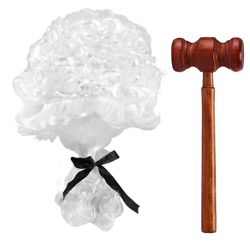 suction 2 Pieces Judge Costume Accessories, Judge Wig, Judge Court ...