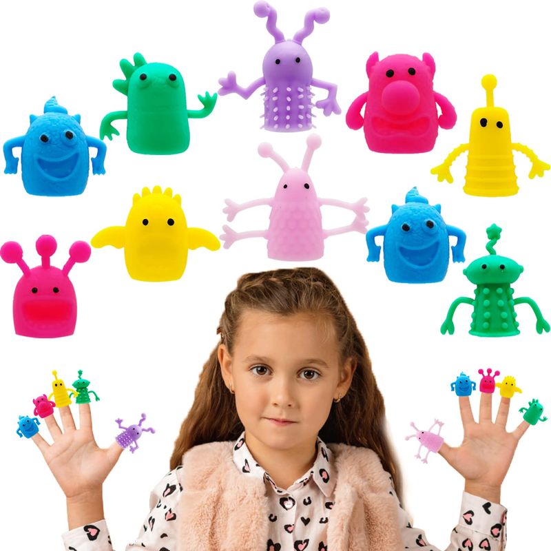 20 PCS Cute Finger Puppets Toys,Monster Stretchy Finger Puppets Fidget ...