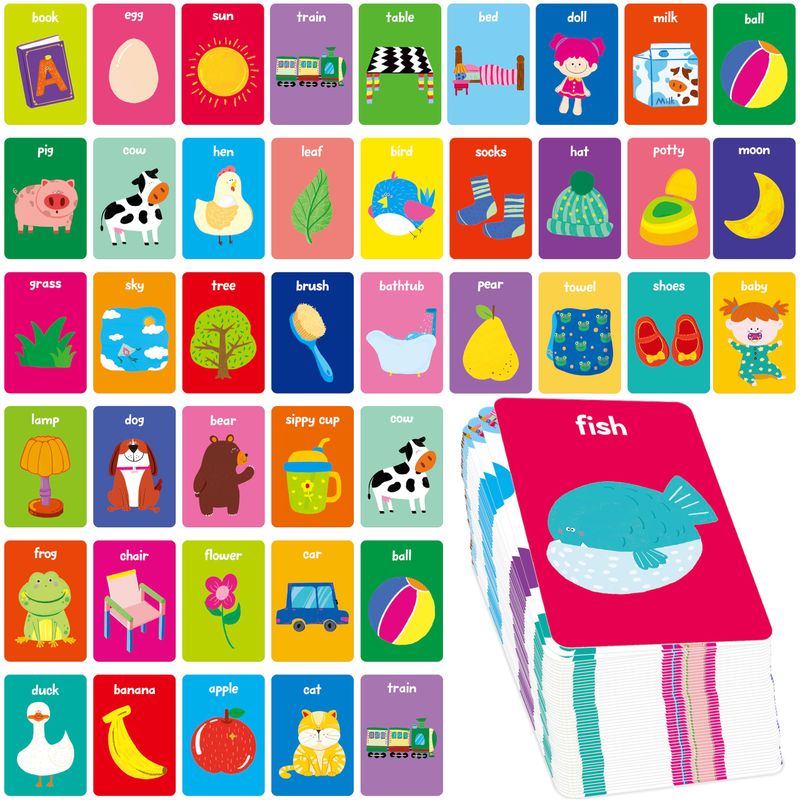 First Words Memory Matching Game, 80PCS First Word Cards Baby Toddler ...