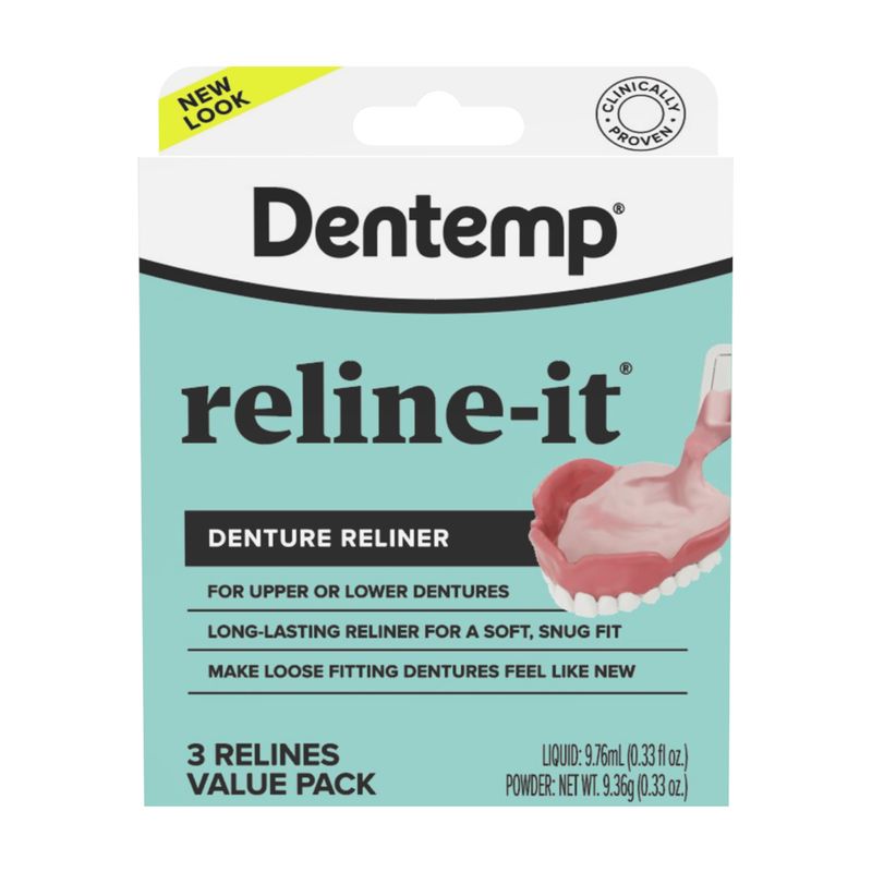 Dentemp Denture Reline Kit Value Pack - Advanced Formula Reline It ...