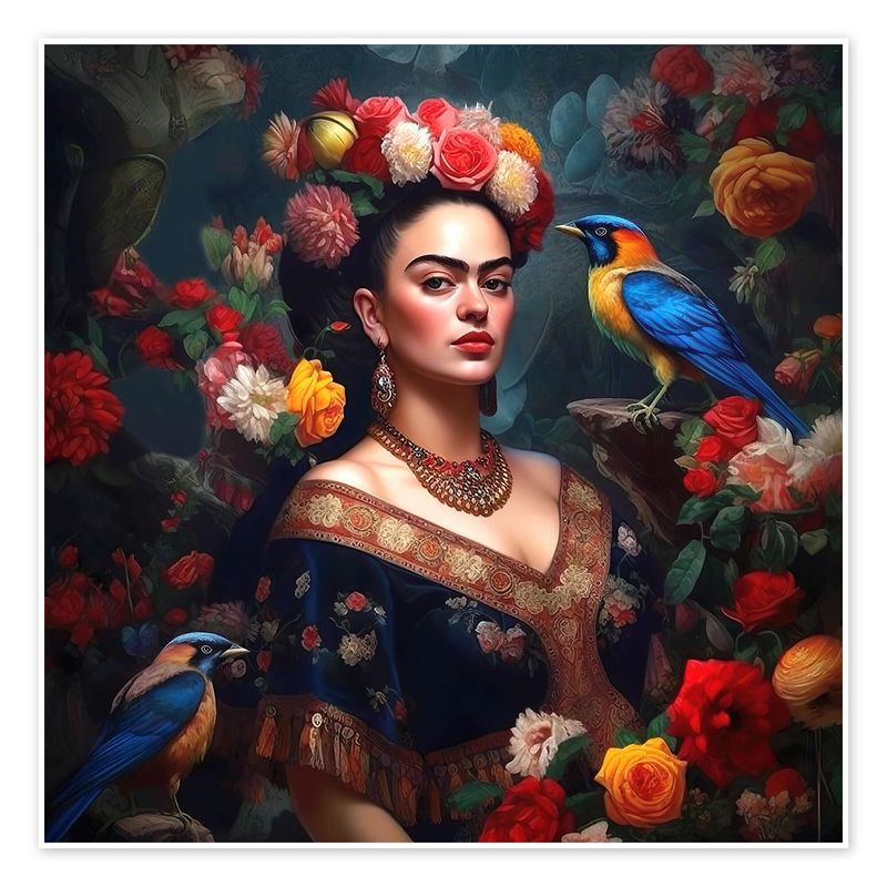 Sunshine Frida Kahlo Poster by Mark Ashke 20 x 20 cm Colourful Wall ...