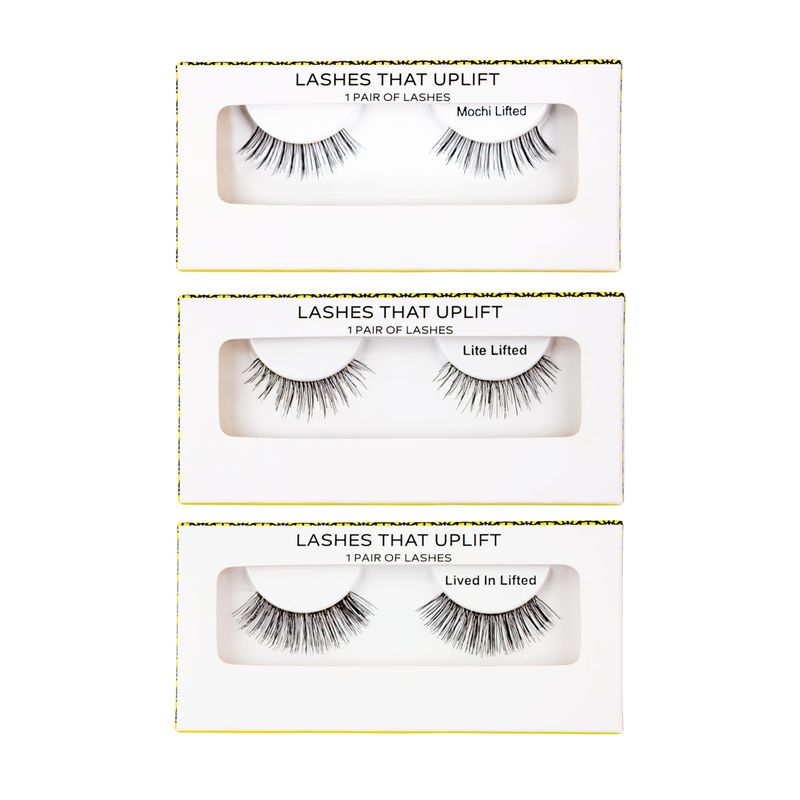 False Lashes for Monolids Sample 3 Pack - Natural Strip Lifting ...