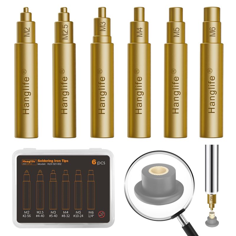 HANGLIFE Heat-Set Insert Tips for Threaded Inserts M2 M2.5 M3 M4 M5 M6 ...