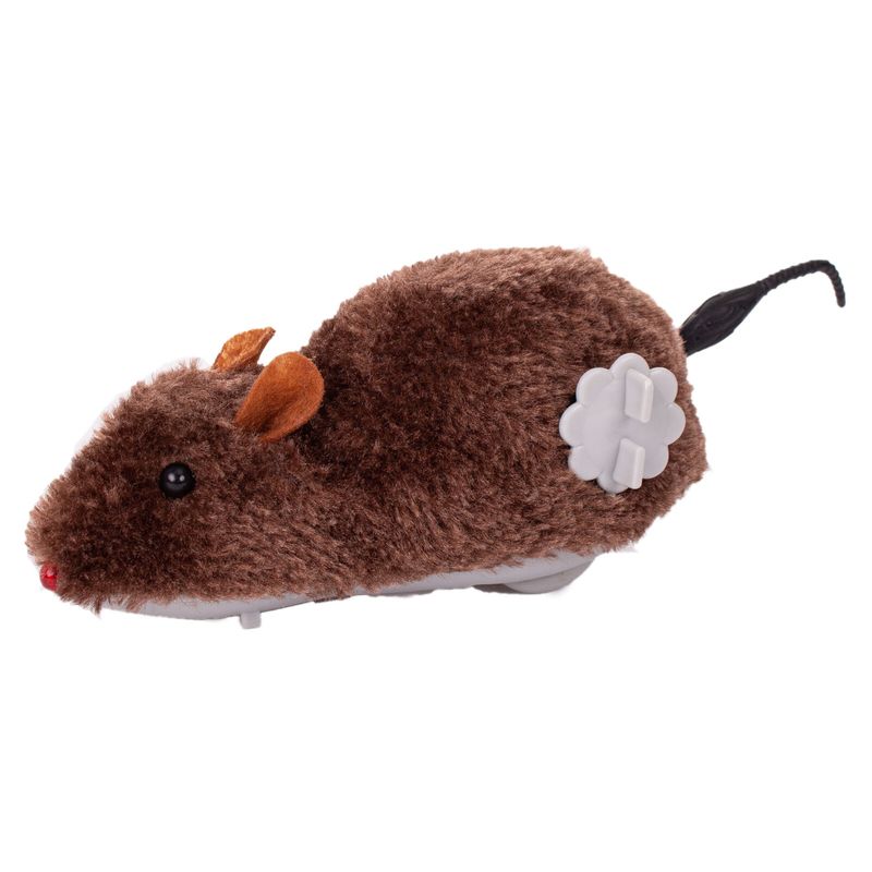 Mouse Wind-up Furry Rat Spinning Tail Pet Toy 6" Decoration Prop, Brown ...