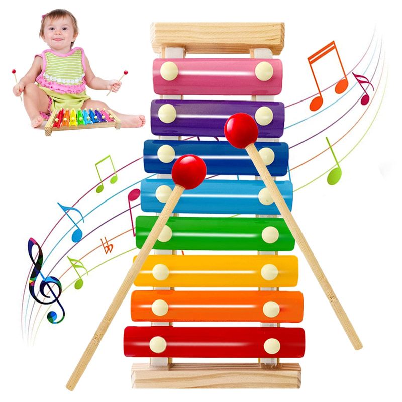 Wooden Xylophone for Kids,Toddler Xylophone Toy with 2 Child Safe ...