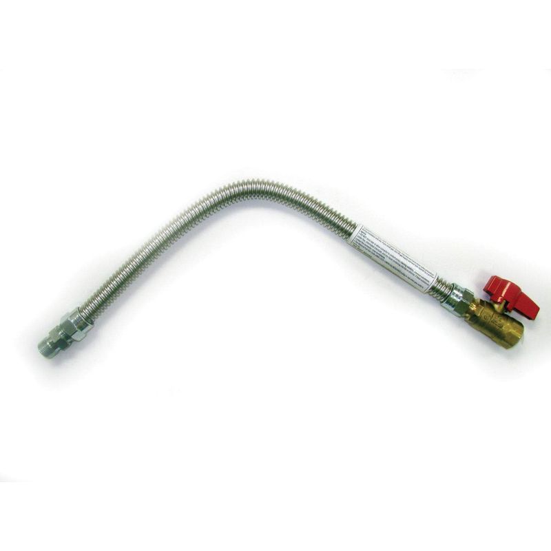 HPC Fire Low Capacity Flex Line with On/Off Valve, 18in., Stainless ...