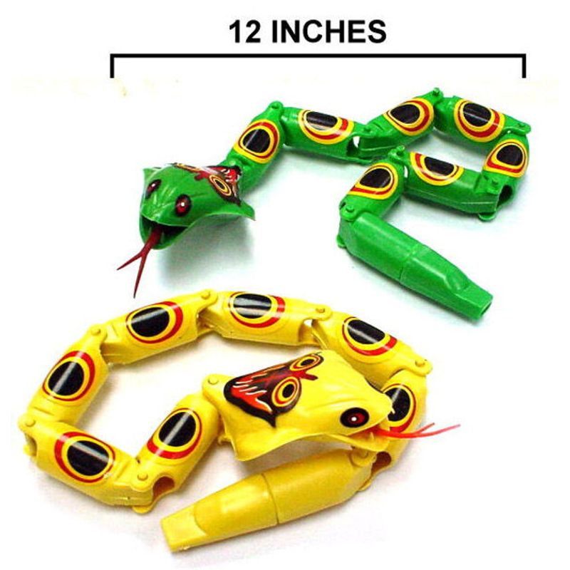 12 WIGGLEY COBRA SNAKES W WHISTLE toy fake play snake - Online ...