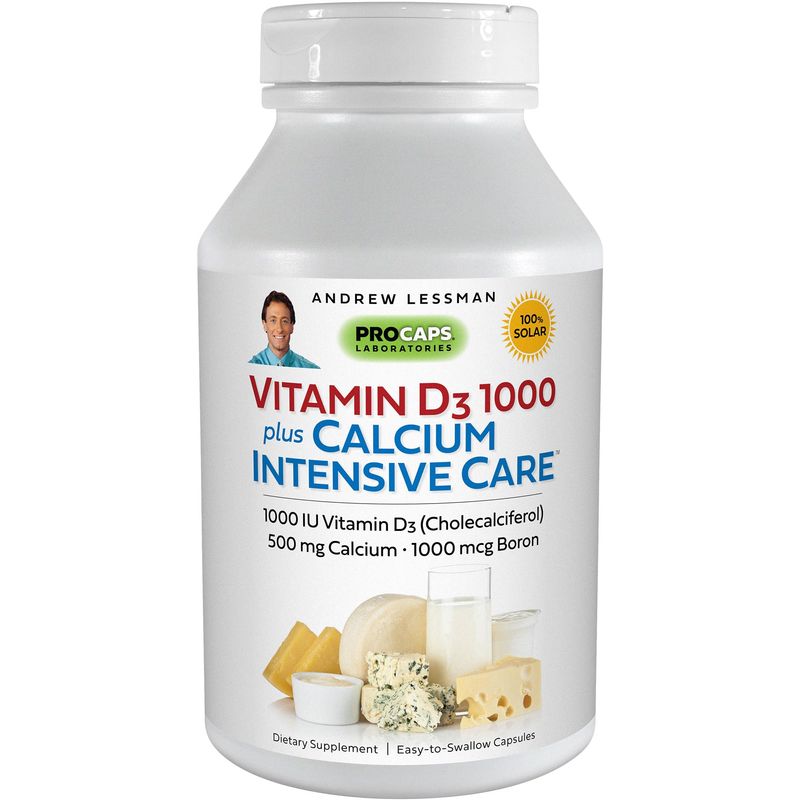 ANDREW LESSMAN Vitamin D3 1000 Plus Calcium Intensive Care 60 Capsules ...