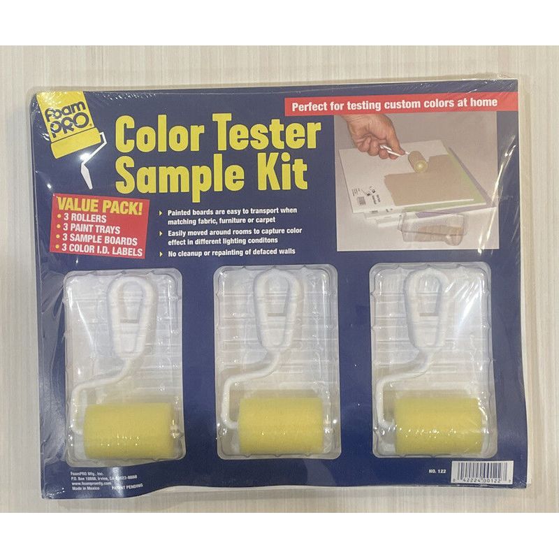 FOAM PRO VALUE PACK Color Tester Kit 3 Rollers, 3 Trays & 3 Sample ...