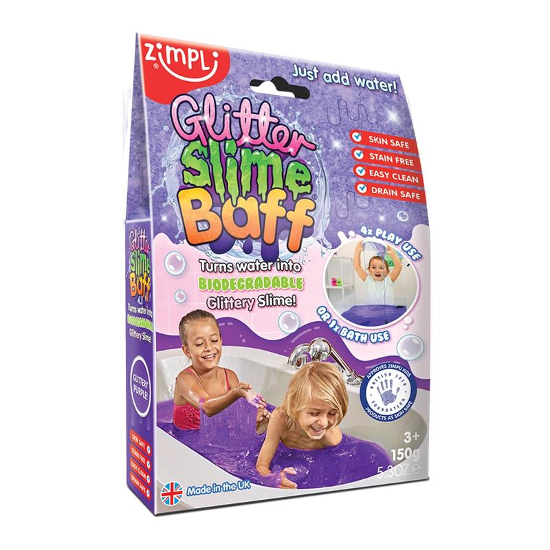 Slime Glitter Baff Viola di Zimpli Kids, 1 Bagno o 4 Giochi, Trasforma ...