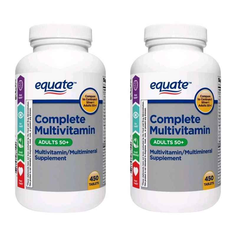 2 Pack Equate Complete Multivitamin & Multimineral Supplement Adults 50 ...