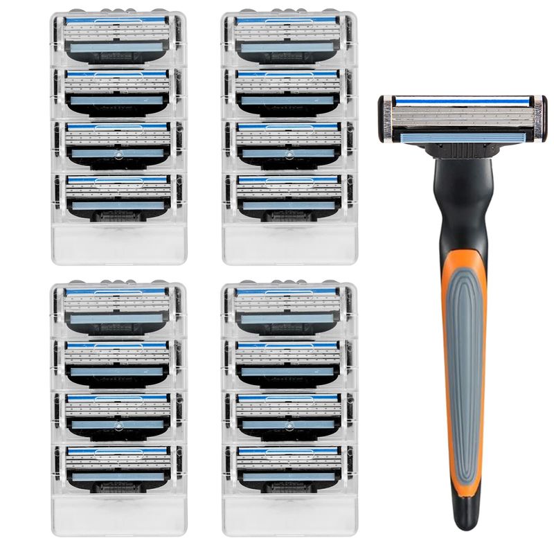 Mach 3 Razor Blades,16 Pcs Mach 3 Blades,Manual Razors for Shaving ...