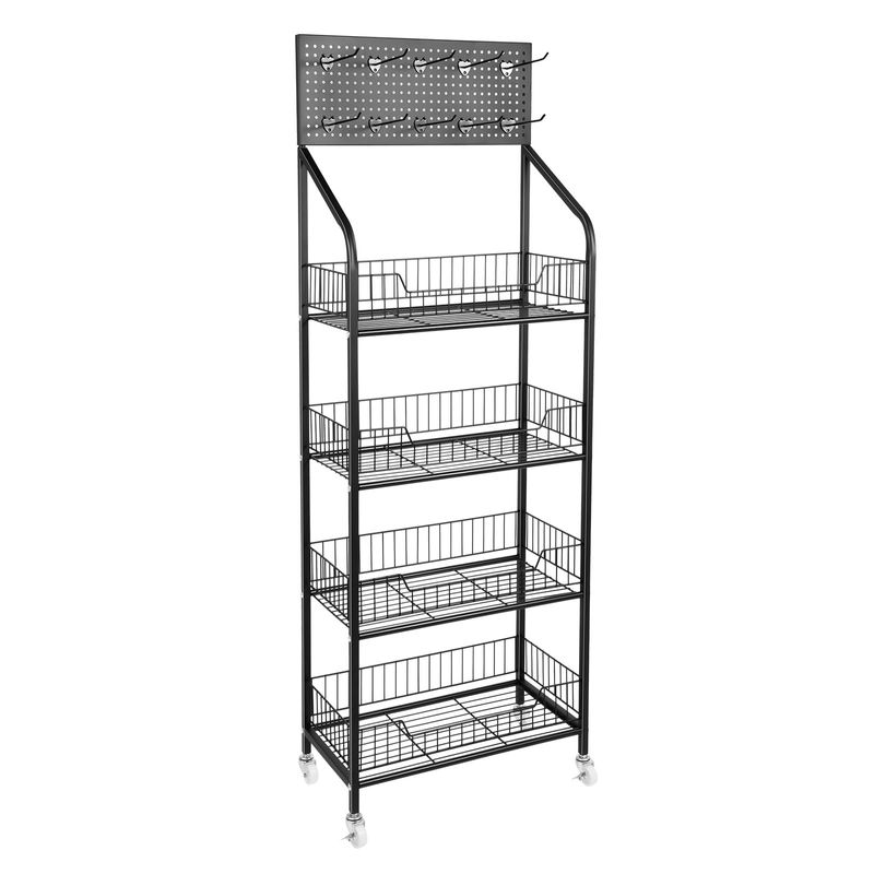 4 Tier Display Stand Candy Organizer, Snack Organizer for Pantry Shelf ...
