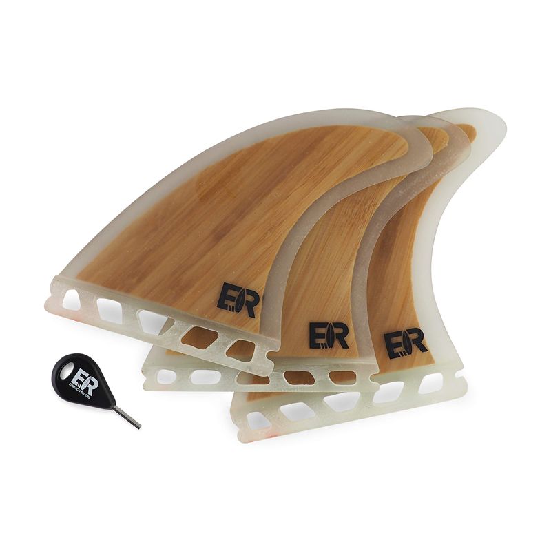 Eisbach Riders Surfboard Future Bamboo Fibreglass Fin Thruster Set with ...