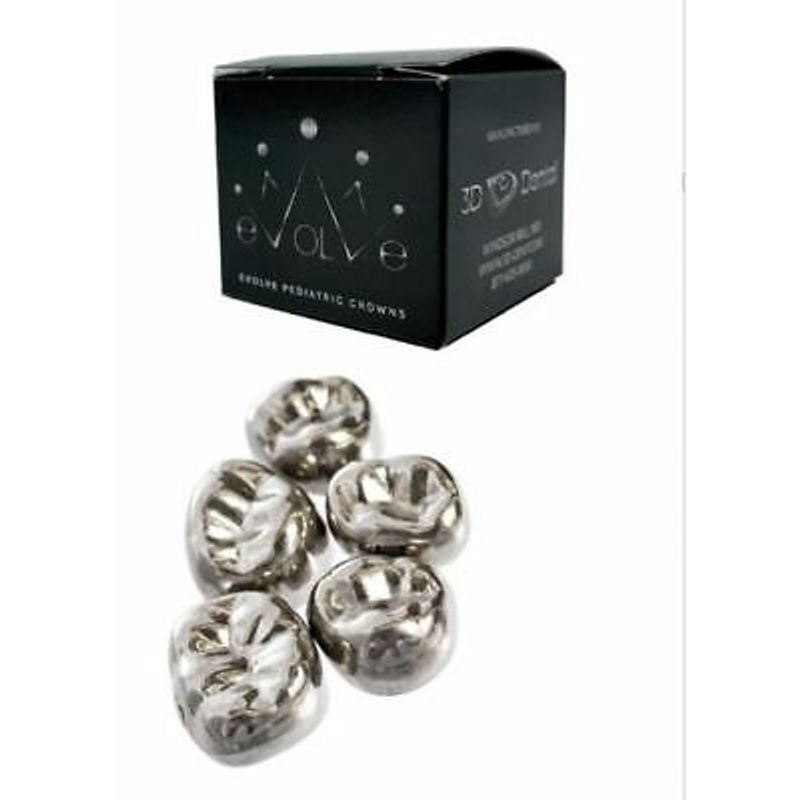 Pediatric Stainless Steel Crowns 5 Pack Molar 1st Upper Right-3 Evolve ...