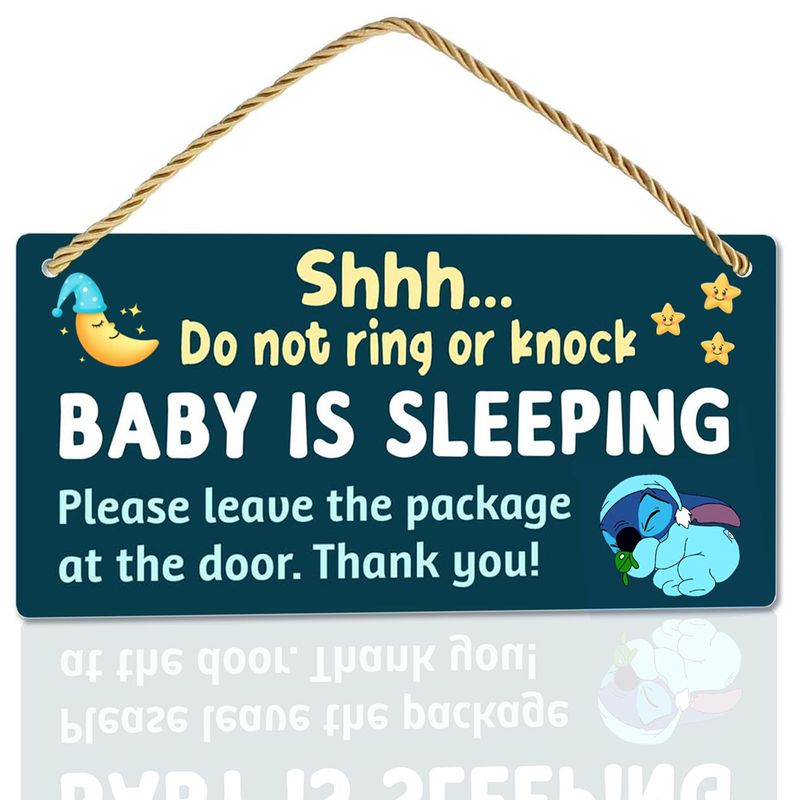 Baby Is Sleeping Sign For Front Door Signs Please Dont Ring Doorbell Sign Do Not Knock Door ...