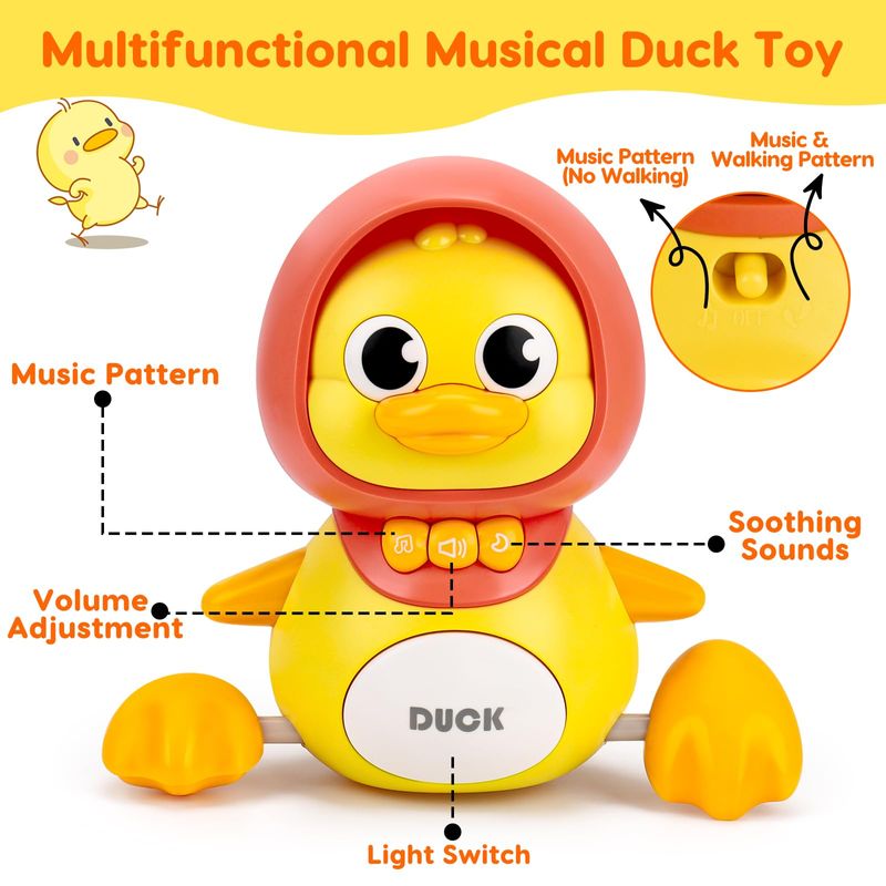 Baby Musical Duck Toys Set with 2 Baby Ducks for 0-3 3-6-12 Months ...