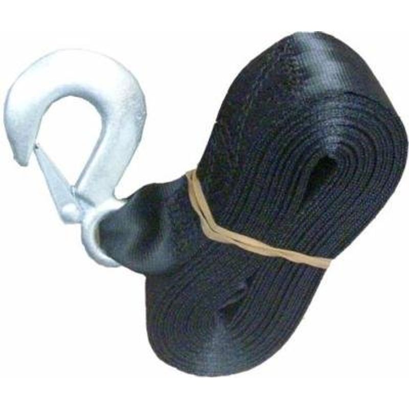 Black Trailer Winch Replacement Strap 2" x 20' and Safety Hook for Boat ...