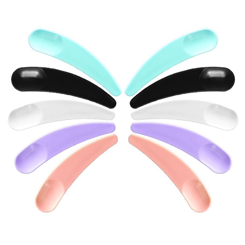 Wopanxye 50 Pack Mini Disposable Makeup Spatulas, 5 Color Curved ...