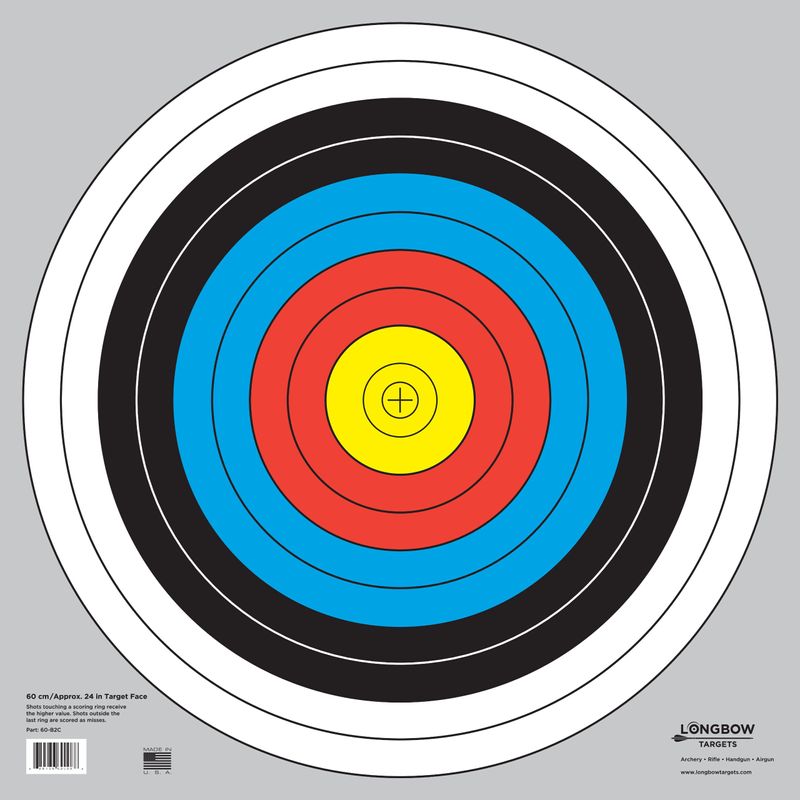 60 cm / 24 in Bullseye Archery (10 Ring) and Gun Targets by Longbow ...