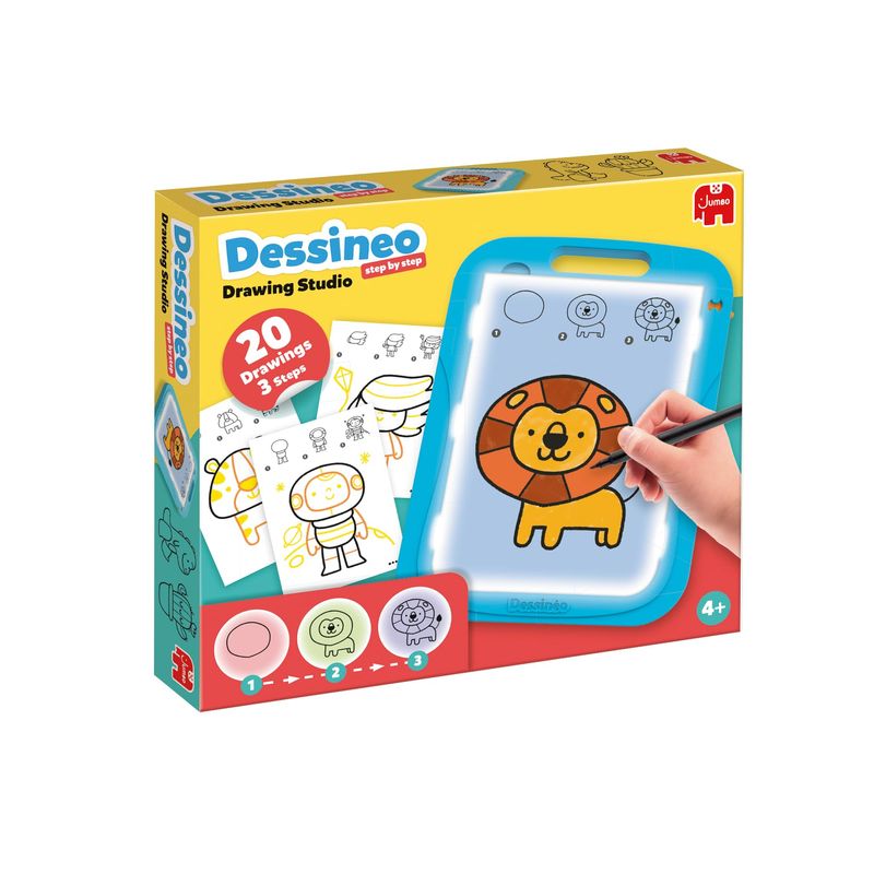 Dessineo Drawing Studio - Learn to Draw Play Set in 3 Steps, Compact ...