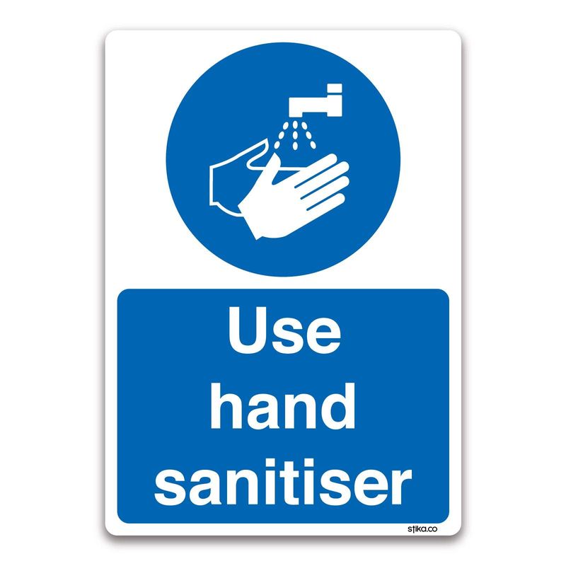 stika.co Please Use Hand Sanitiser Safety Sign with Self-Adhesive Vinyl ...