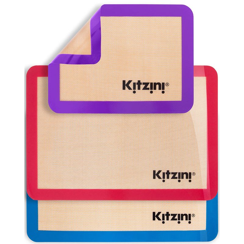 Kitzini Silicone Baking Mat Set. Non-Stick Reusable Silicone Mats for ...