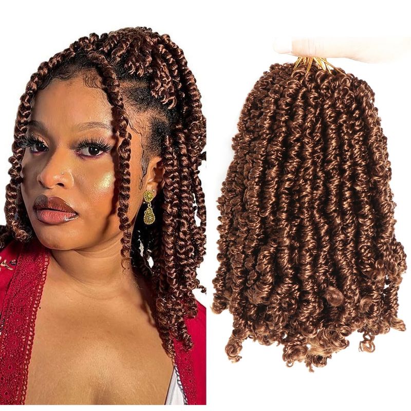 8 Inch 8 Packs Pre-looped Yanky Twists Hair Pre-Twisted Spring Twists ...