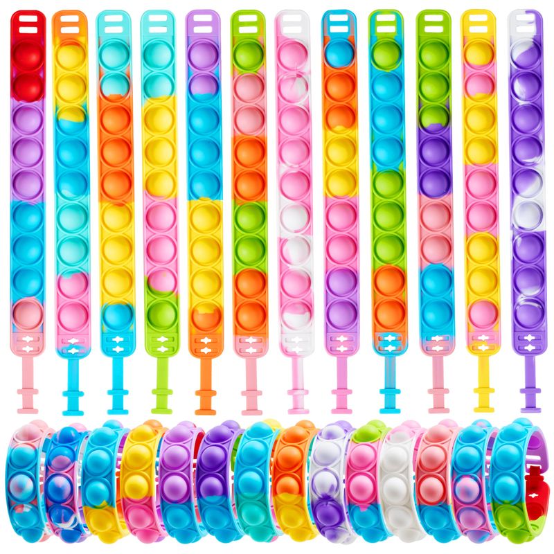 JOYIN Pop Fidget Toys pops Bulk 50 Pack Party Favors for Kids 4-8,8-12 Year, Fidget Bracelets ...