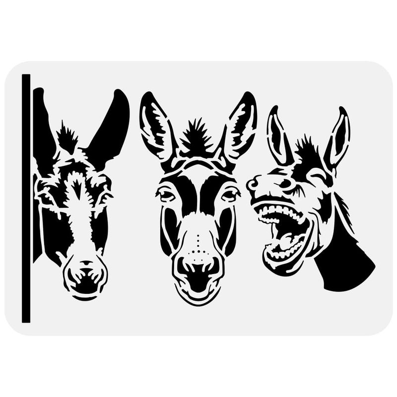 FINGERINSPIRE Mule Stencil - 29.7x21cm, 3 Poses Mule Face Templates for ...