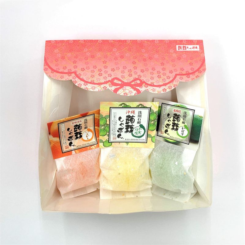 Konnyaku Shabon Vitamin C Shabon Set (3 Types, 8.5 oz (240 g), Soap ...