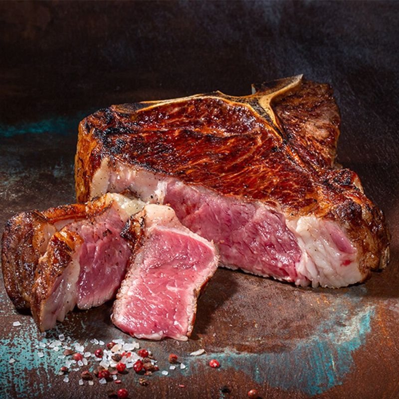 [Marble Plus] T-Bone 5cm Steak American Black Angus Choice Sirloin T ...