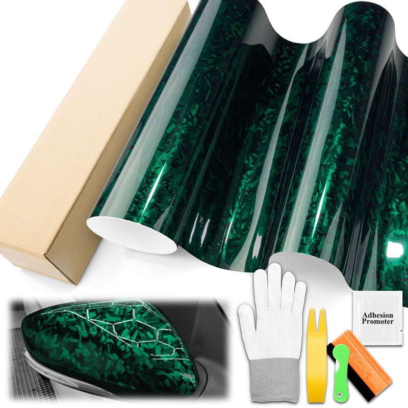 1.6FTx5FT 24K Chopped Forged Carbon Fiber Textured Gloss Midnight Green ...