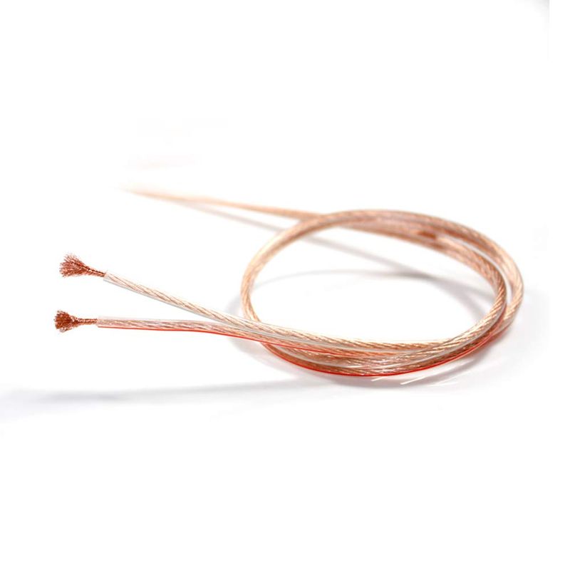 Skytronic Transparent Speaker Cable Kit, 10m, OFC Oxygen-Free Copper ...