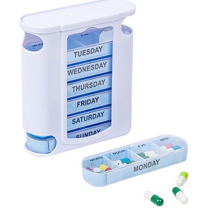 NTEK Weekly Pill Box Organizer, Pill Tower Organizer and 14/28 Separate ...