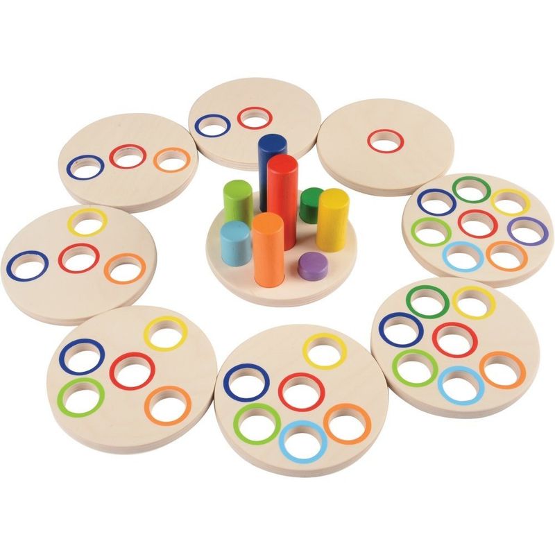 Constructive Playthings SAN-24 Wooden Logic Stacking Puzzles, Colorful ...