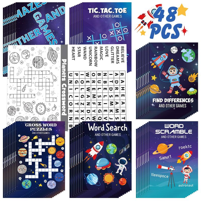 Hungdao 48 Pcs Outer Space Mini Activity Books, Astronaut Mini Fun and ...