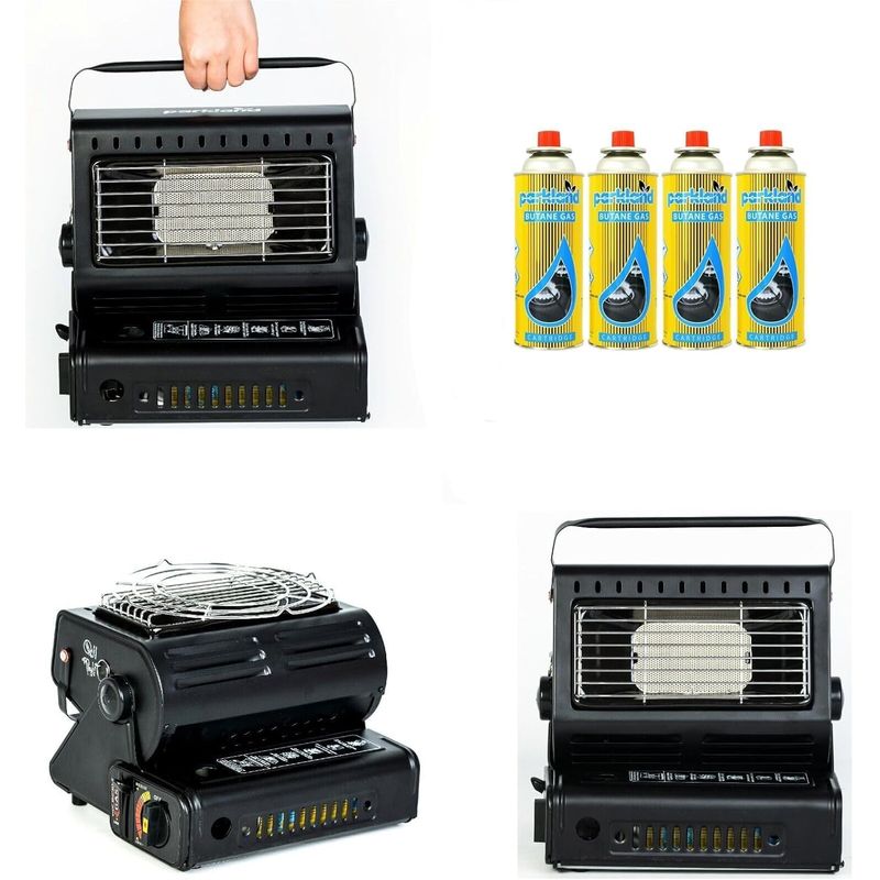 2 In 1 Camping Heater & Stove – Butane Gas Powered Portable Tent Cooker ...