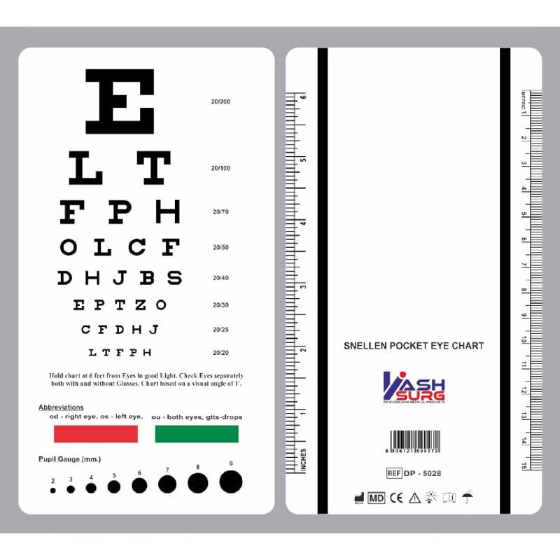 Vasu Eye Test Card - Eyepiece Measuring Board for Children, Adults and ...