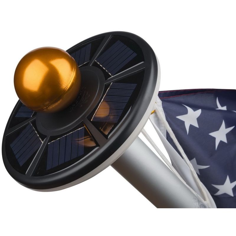 Sunnytech 2nd Generation Solar Flag Pole with 20LED Light, Brightest ...