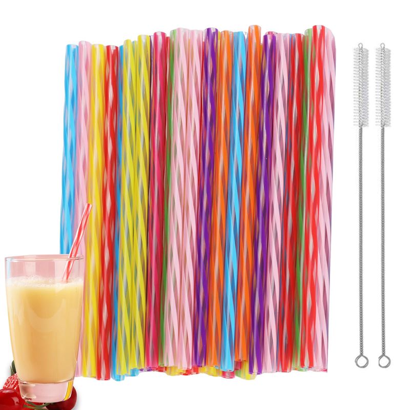 72Pcs Reusable Hard Plastic Drinking Straw, Drinking Straw ...