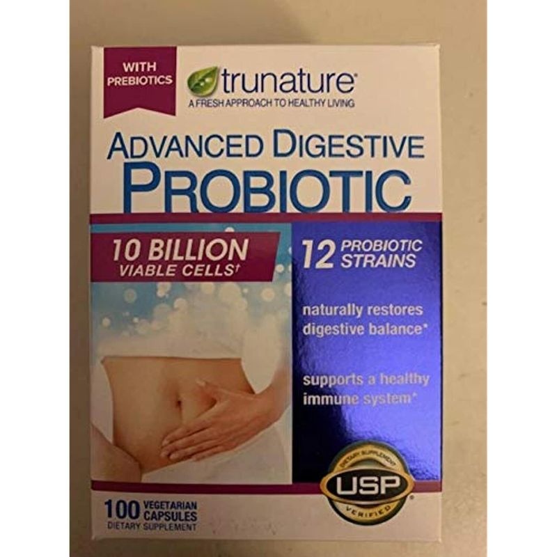 Trunature Digestive Probiotic Capsules, 100 Count ( 2 Pack ) - Online ...