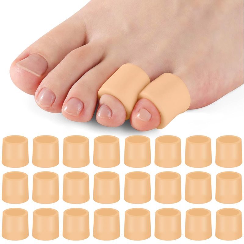 Silicone Toe Sleeves (24 Count), Pain Relief Pinky Toe Protector, Corn ...