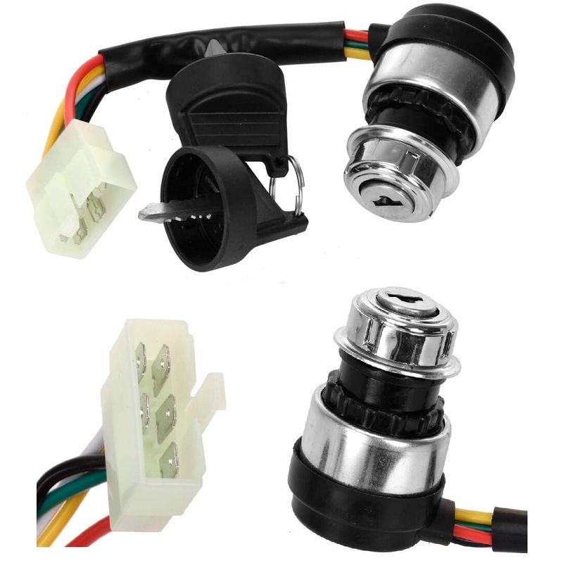 5 Wire On Off Start Ignition Key Switch for ATV UTV Quad Go Kart Dune ...