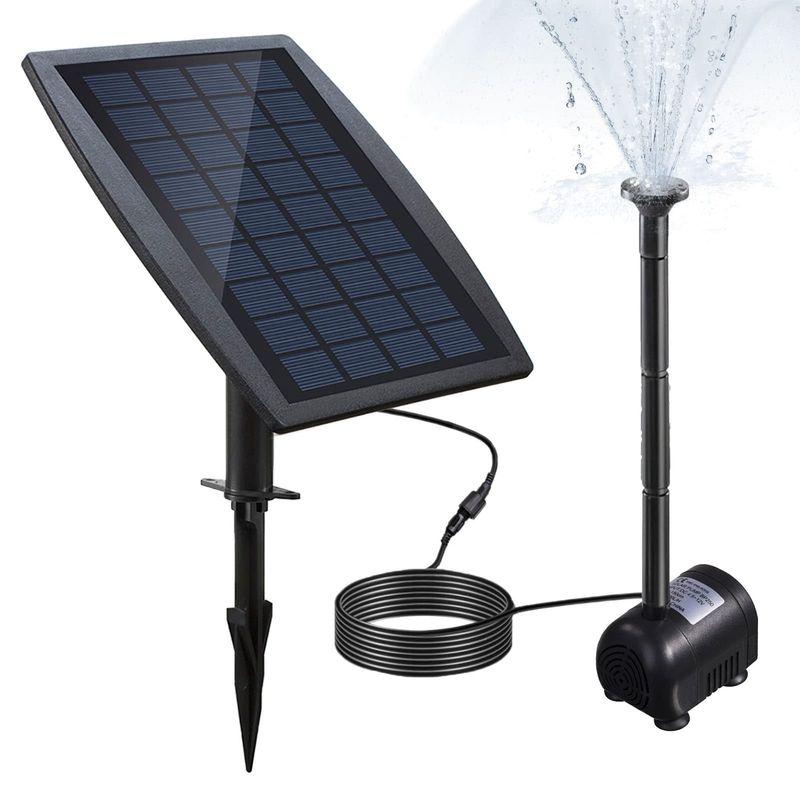 Anself Solar Water Pump, 9V 2.5W Power Panel Pump Landscape Pool Garden ...