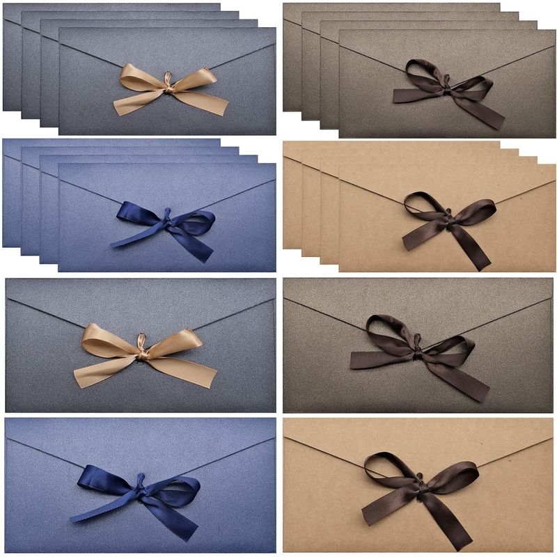 Pack of 20 Kraft Paper Envelopes, 4 Colours Pearlescent Paper Envelope ...